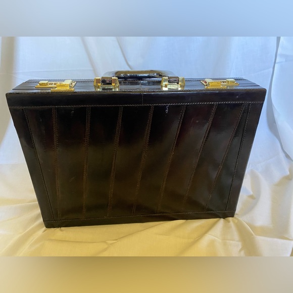Presto Lock | Bags | Vintage Eel Skin Briefcase By Presto Lock | Poshmark
